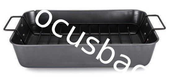 LFGB,FDA Certification Classic Hard Anodized 16-Inch Roasting Pan with Nonstick V Rack supplier