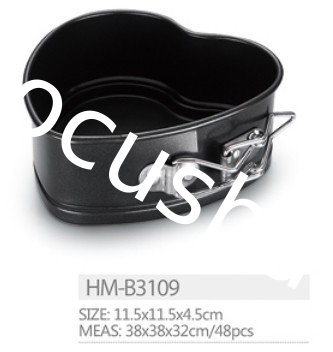 Heat efficiently aluminum non stick 4" heart shaped baking pan for commercial bakeware supplier
