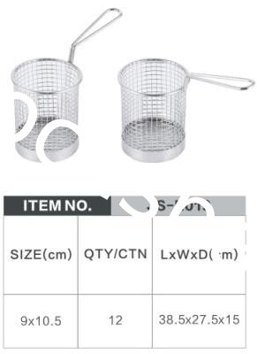 stainless steel cylinder mini chips frying basket fine mesh deep fat fryer supplier