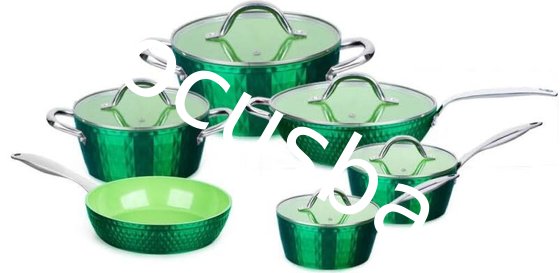 forged aluminum cookware set with ceramic coating with PFOA Free Scratch-Resistant Coating supplier