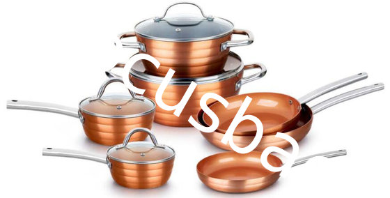 forged aluminum cookware set with ceramic coating with PFOA Free Scratch-Resistant Coating supplier