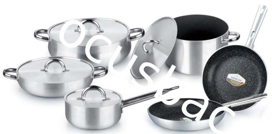 Aluminum marble inside coating shiny popular metalic outside coating sanding external cookware set supplier