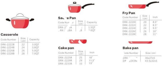 Aluminum Prestige Non-stick Cookware casserole Sets With Silk Screen with glass lids supplier