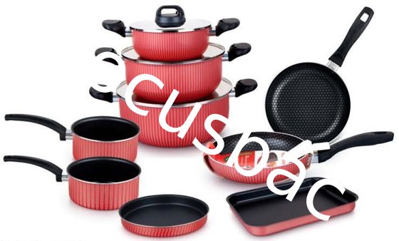 Aluminum Prestige Non-stick Cookware casserole Sets With Silk Screen with glass lids supplier