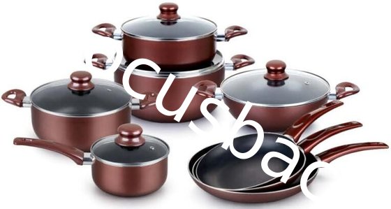 High quality FDA SGS 9 PCS Aluminum pink heat-resistant outer ceramic coating cookware set supplier