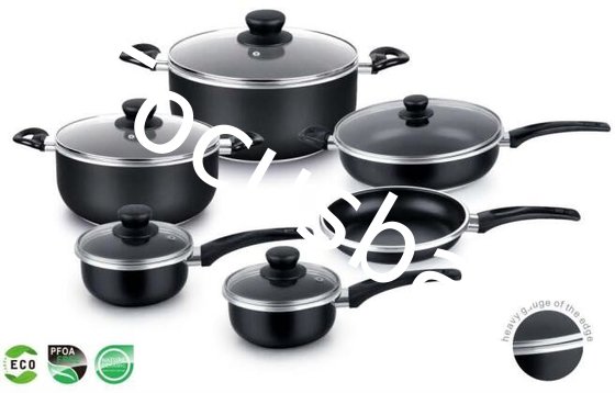 Kitchen Aluminum Cookware Set Non Stick PTFE and PFOA Free Oven Safe powder coating supplier