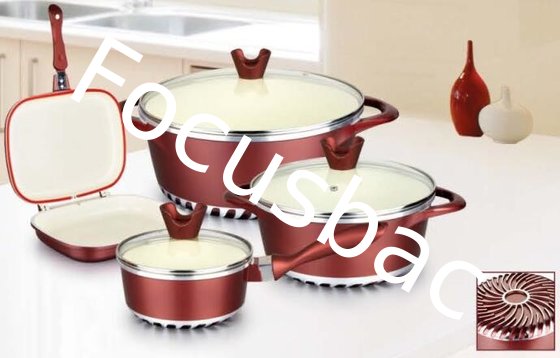 cookware set with energy-saving bottom nonstick cookware set aluminium cookware set supplier