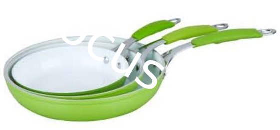 Healthy Ceramic 3 PCS Nonstick Fry Pan Skillet Cookware Set For Induction supplier