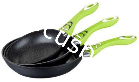 Promotion Durable Non-stick Ceramic Aluminum Kitchen Pots and Pans Set, 8, 9.5, 11 inch Black Color Fry Pan Set supplier
