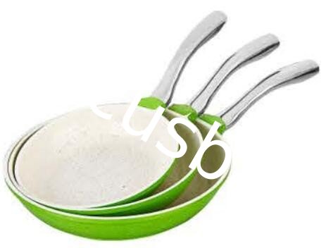 Healthy Ceramic 3 PCS Nonstick Fry Pan Skillet Cookware Set For Induction supplier