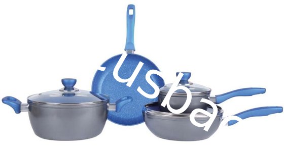 stainless steel lid red stone aluminum color cookware set 10 pcs FDA approval supplier