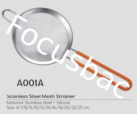 Colored pointed ear stainless steel frying strainer with handle s.s fine mesh strainer supplier