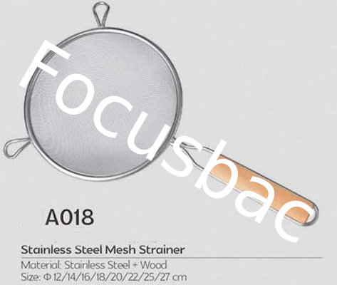 New design kitchen helper stainless steel mesh strianer with wooden handle supplier