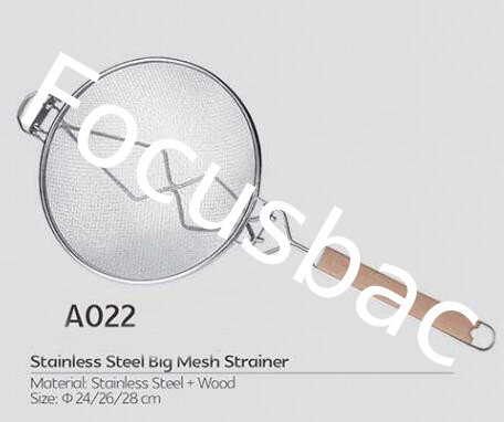 16cm metal cooking tool stainless steel big basket strainer with plastic metal,silicone handle with FDA certificate supplier