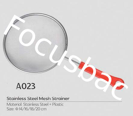 16cm metal cooking tool stainless steel big basket strainer with plastic metal,silicone handle with FDA certificate supplier