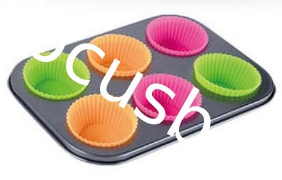 China Supplier heavy carbon steel bakeware 230C Heat-resistant baking tin with silicone cups muffin pan supplier