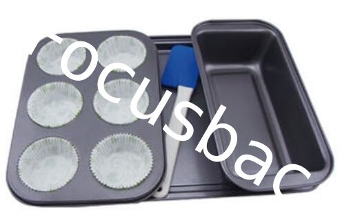 10-Piece Non-Stick Bakeware Set,Oven Crisper,Pizza Tray,Roasting,Loaf,Muffin, Square,2 Round Cake Baking Pan supplier
