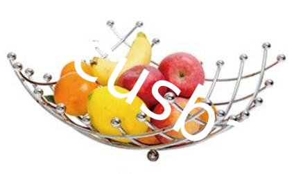 Kitchen accessory Modern Europe Design Chrome Wire Metal Fruit Basket Stand supplier
