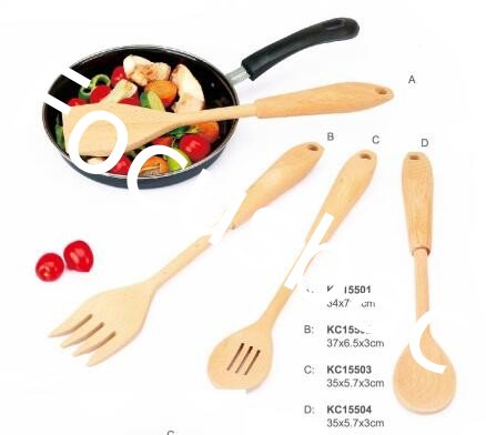 FDA customized/wholesale kitchen wood handle soup scoop With Handle supplier