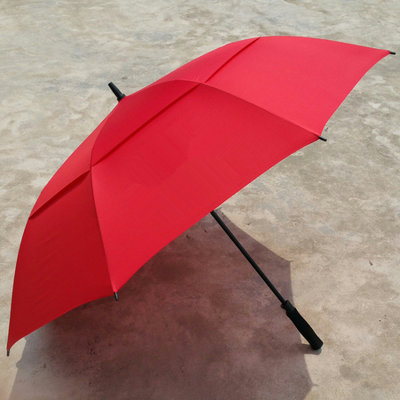 Sun Fiberglass Custom Golf Umbrella Red / Automatic Open Close Umbrella