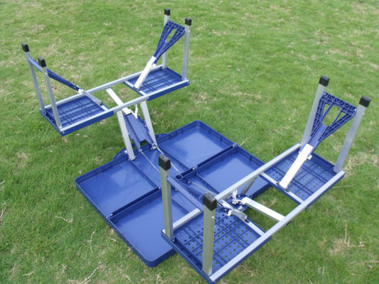 Durable Blue ABS Plastic Folding Camping Table And Chairs For Picnic