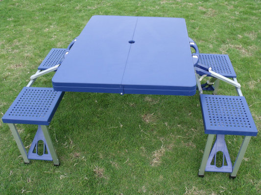 Fashion Full Color ABS Folding Camping Table And 4 Stools / Small PP Chiars