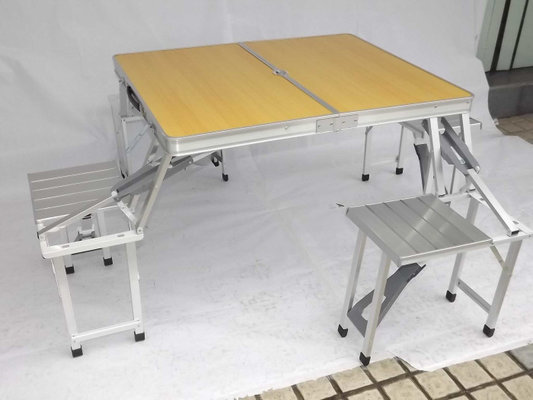 Sandal Wood Folding Camping Table And Chairs Pack Into Suitcase Custom Size