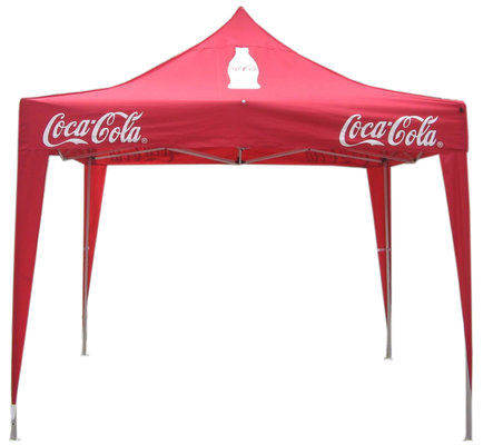 Red Coca Cola Instant Folding Gazebo Tent With Slant Leg  / Canopy Party Tent