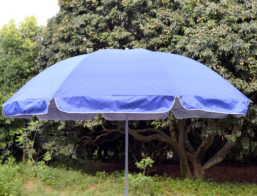 Blank 8 Ribs Windproof Beach Umbrella sunscreen with Plastic Base CE ROHS FCC SGS