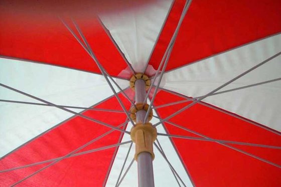 Double Layer Red and White Windproof Beach Umbrella Sun Shades Digital Printing