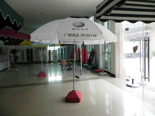 Volkswagen Car Ads Windproof Beach Umbrella White 3m With UV Protection
