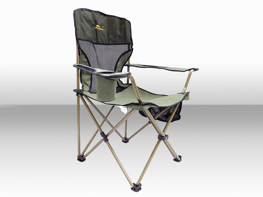 Champagne Color Breathable Mesh Folding Beach Chair / Camping Reclining Chairs