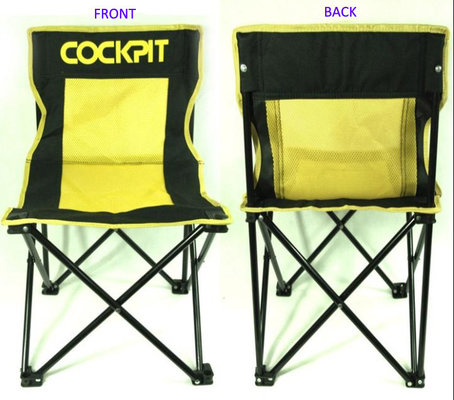 Custom Yellow and Black Folding Beach Chair with Carrying Bag , 300 IBS Load