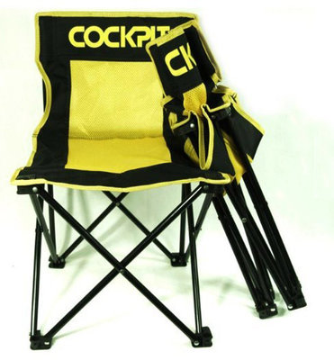 Custom Yellow and Black Folding Beach Chair with Carrying Bag , 300 IBS Load