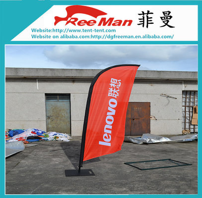 Waterproof Polyester Beach Flag Banner With Aluminum And Fiberglass Pole