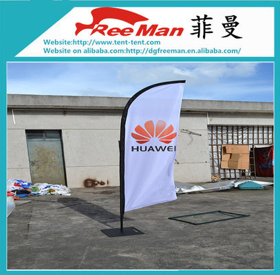 Waterproof Polyester Beach Flag Banner With Aluminum And Fiberglass Pole