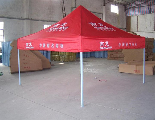 Red 3 x 3m Steel Frame Portable Folding Straight Leg Canopy Tent For Company