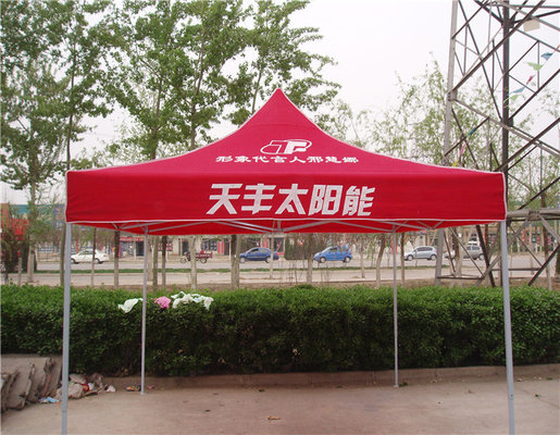 Red 3 x 3m Steel Frame Portable Folding Straight Leg Canopy Tent For Company