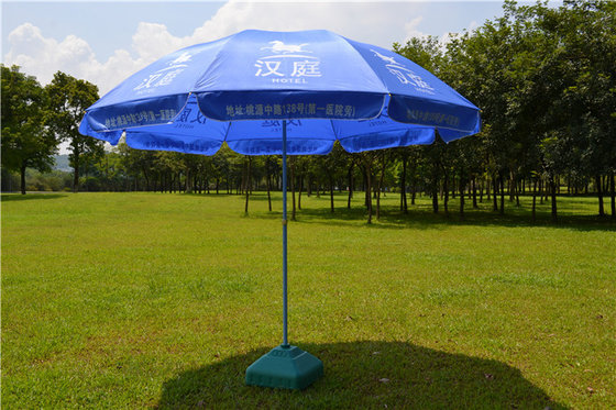 UV Protect Full Color Screen Printed Windproof Beach Umbrella Blue 3m