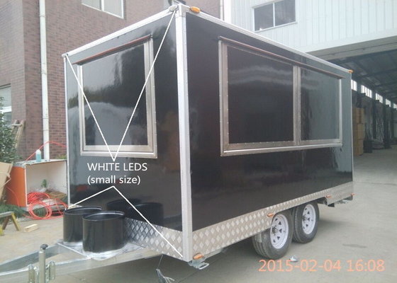 GRP Material Multifunction Food Catering Van With Brakes Double Axles