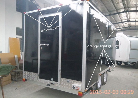 GRP Material Multifunction Food Catering Van With Brakes Double Axles