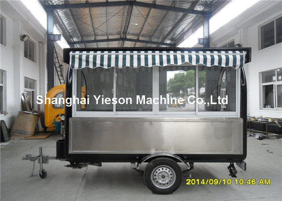 Strong Steel Mobile Kitchen Trailer for Fast Food , Kitchen Service Cart