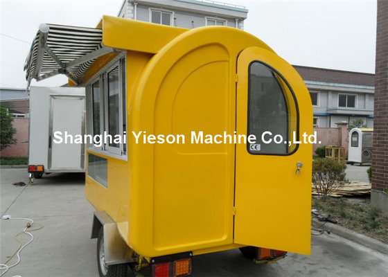CE Yellow Strong Street Food Van Hire With Sliding Glass Window