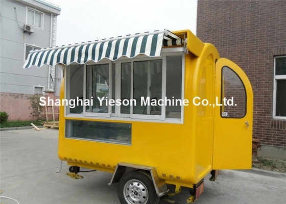 CE Yellow Strong Street Food Van Hire With Sliding Glass Window