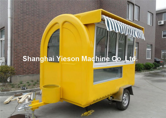 CE Yellow Strong Street Food Van Hire With Sliding Glass Window