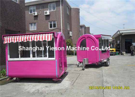 Pink  Fruit  Truck Mobile Food Kitchen Trailer Sandwich Panel
