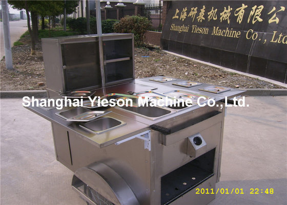 Mobile Catering Hot Dog Cart single sink cupboards with glass doors