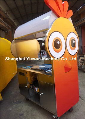 Cartoon Design Street Food Kiosk Mobile Fry Cart For Chips CE ISO9001