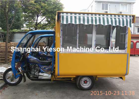 Gasoline Motorcycle Food Cart , Mobile Snack Cart For Fast Food