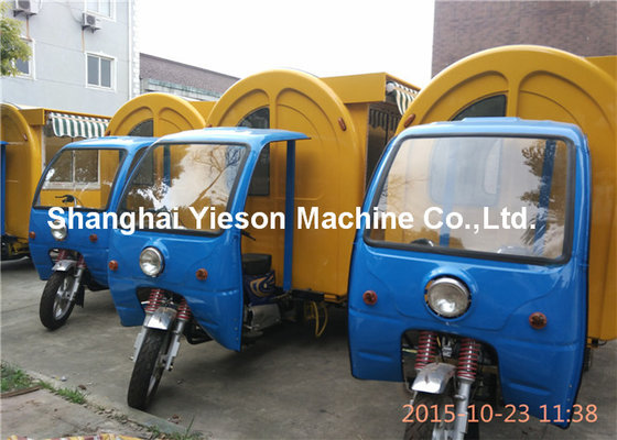 Gasoline Motorcycle Food Cart , Mobile Snack Cart For Fast Food